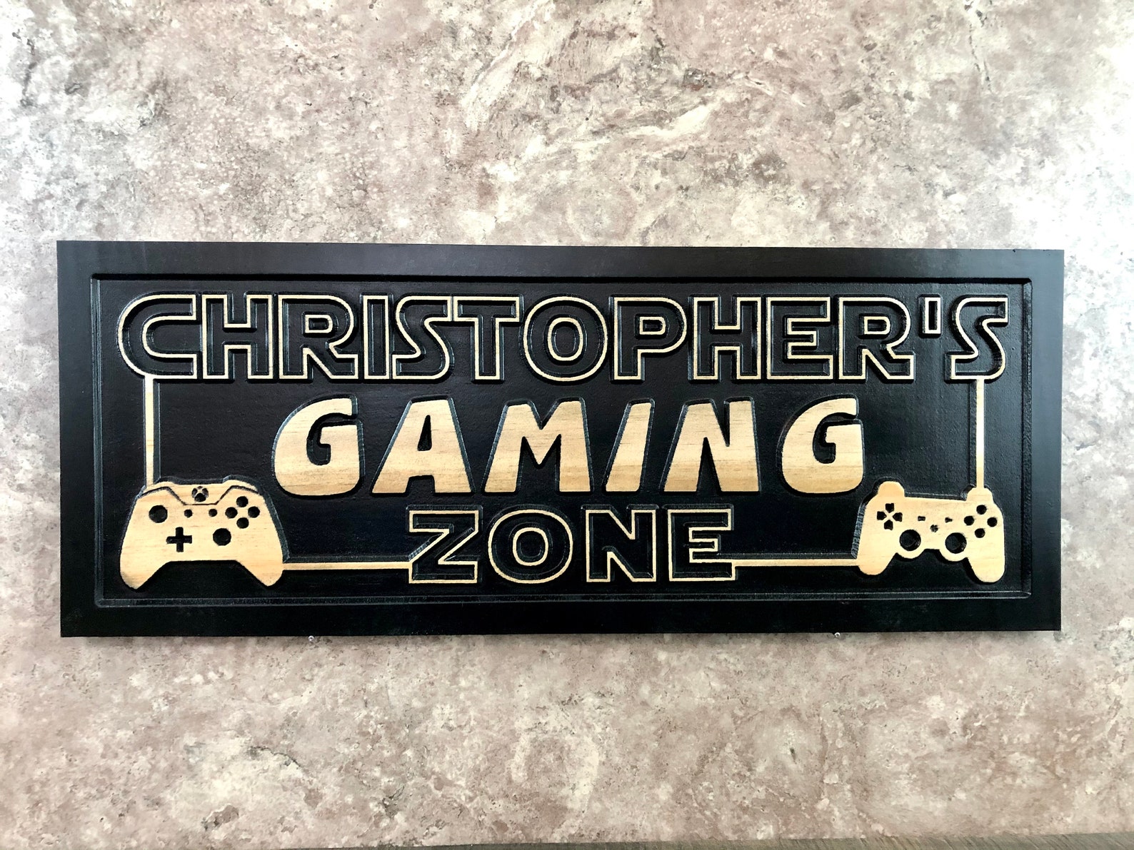 Personalized Gaming Room Sign, Custom Carved Wood Game Room Decor - Etsy