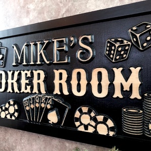 Personalized Poker Room Sign Custom Poker Game Room Name Sign for Man ...
