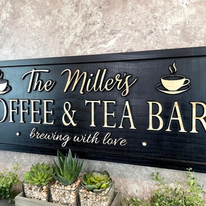Personalized Coffee and Tea Bar Sign Coffee Tea Bar Kitchen - Etsy