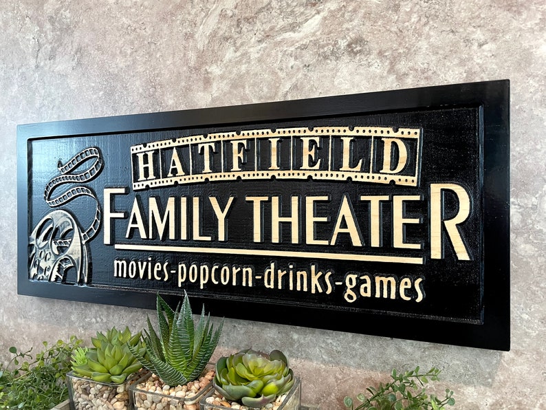 Custom Movie Theater Sign Personalized Family Theater Sign - Etsy