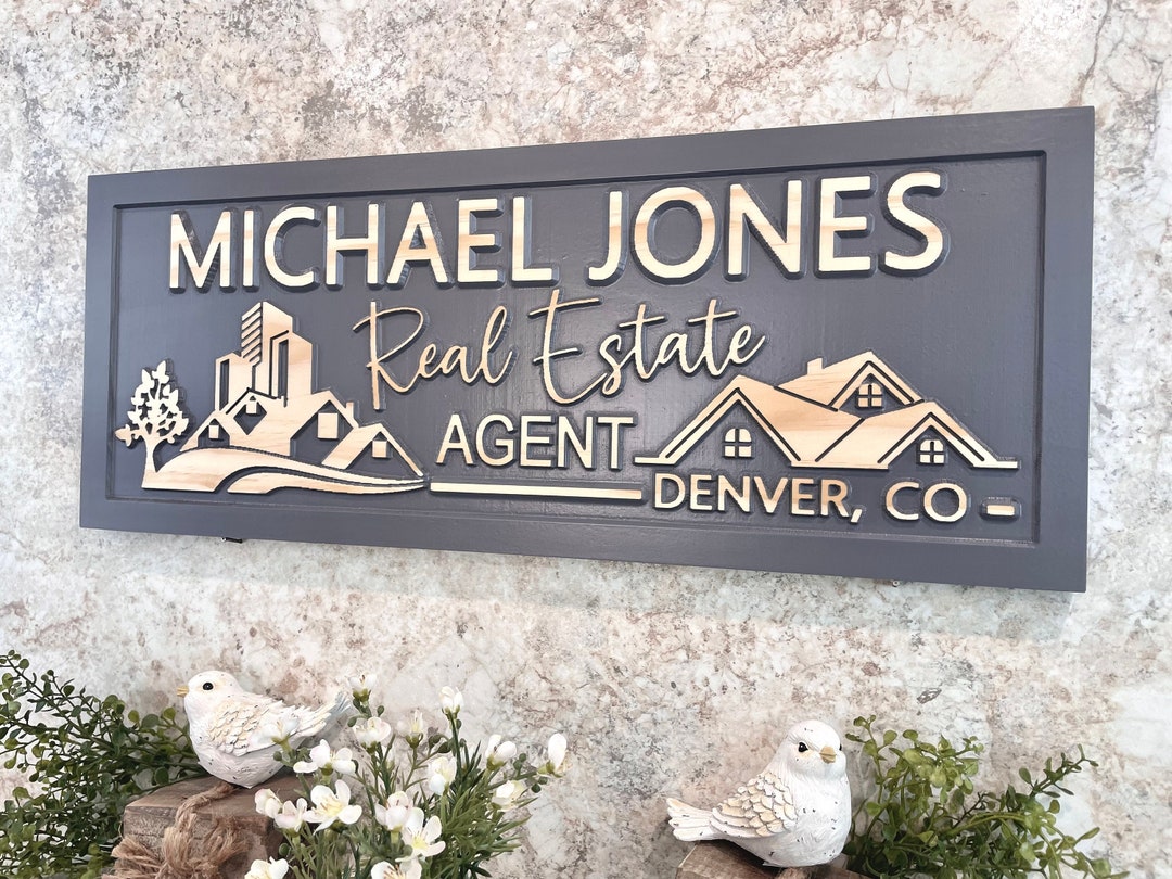 Custom Real Estate Office Sign Realtor Agent Sign Realtor - Etsy