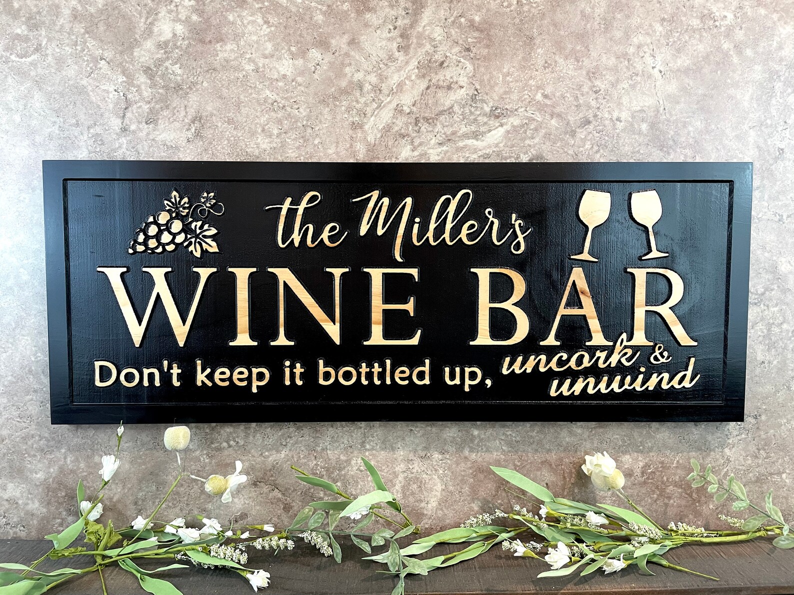 Wine Bar Sign Custom Wine Sign for Home Bar Decor Personalized - Etsy