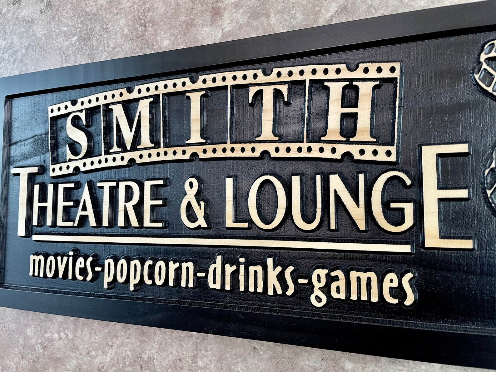 Custom Home Theater Sign Personalized Movie Theatre Room Decor ...
