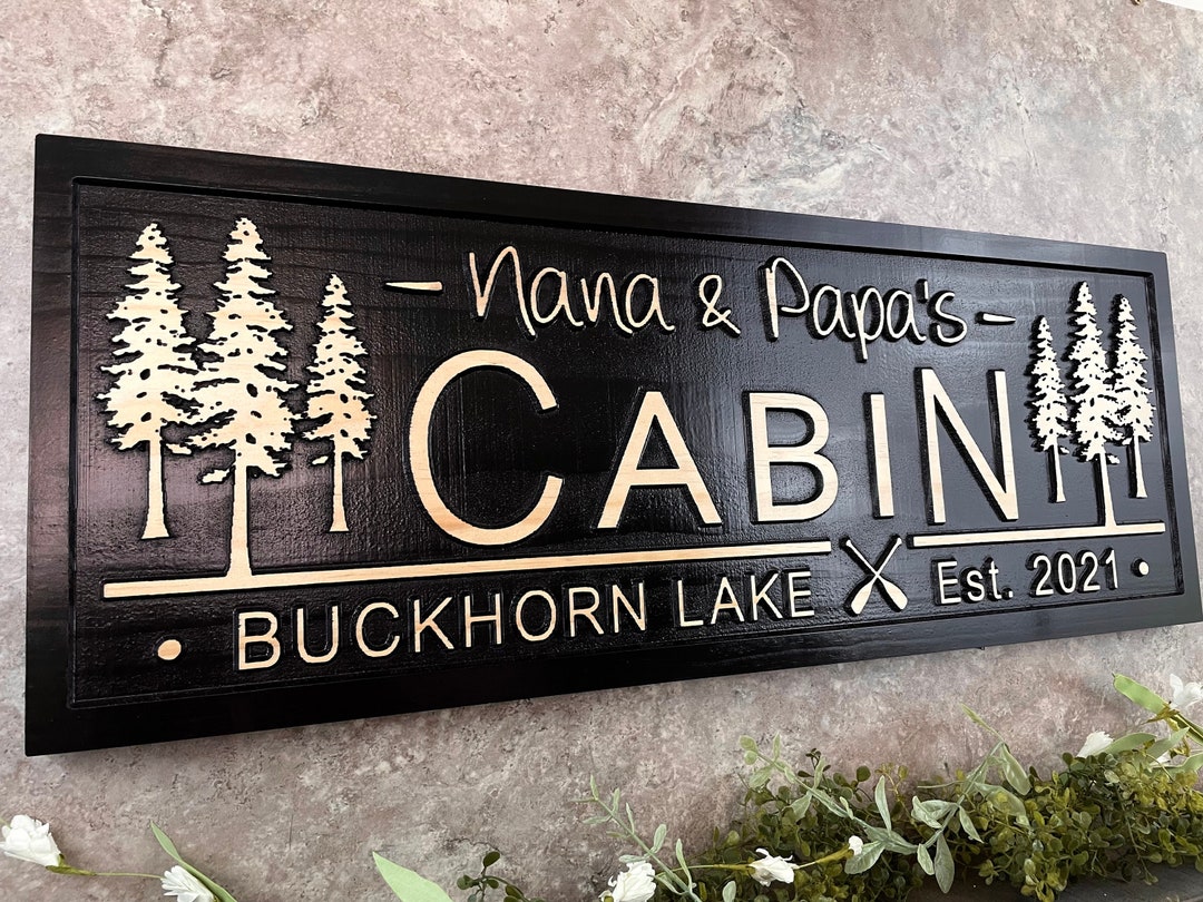 Custom Sign for Cabin Lake House Sign Personalized Cabin Sign - Etsy