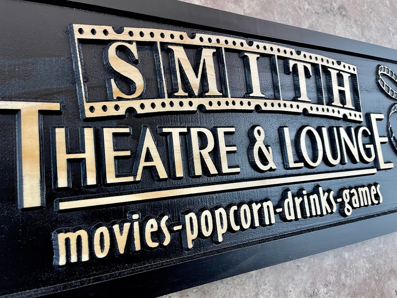 Custom Home Theater Sign Personalized Movie Theatre Room Decor ...