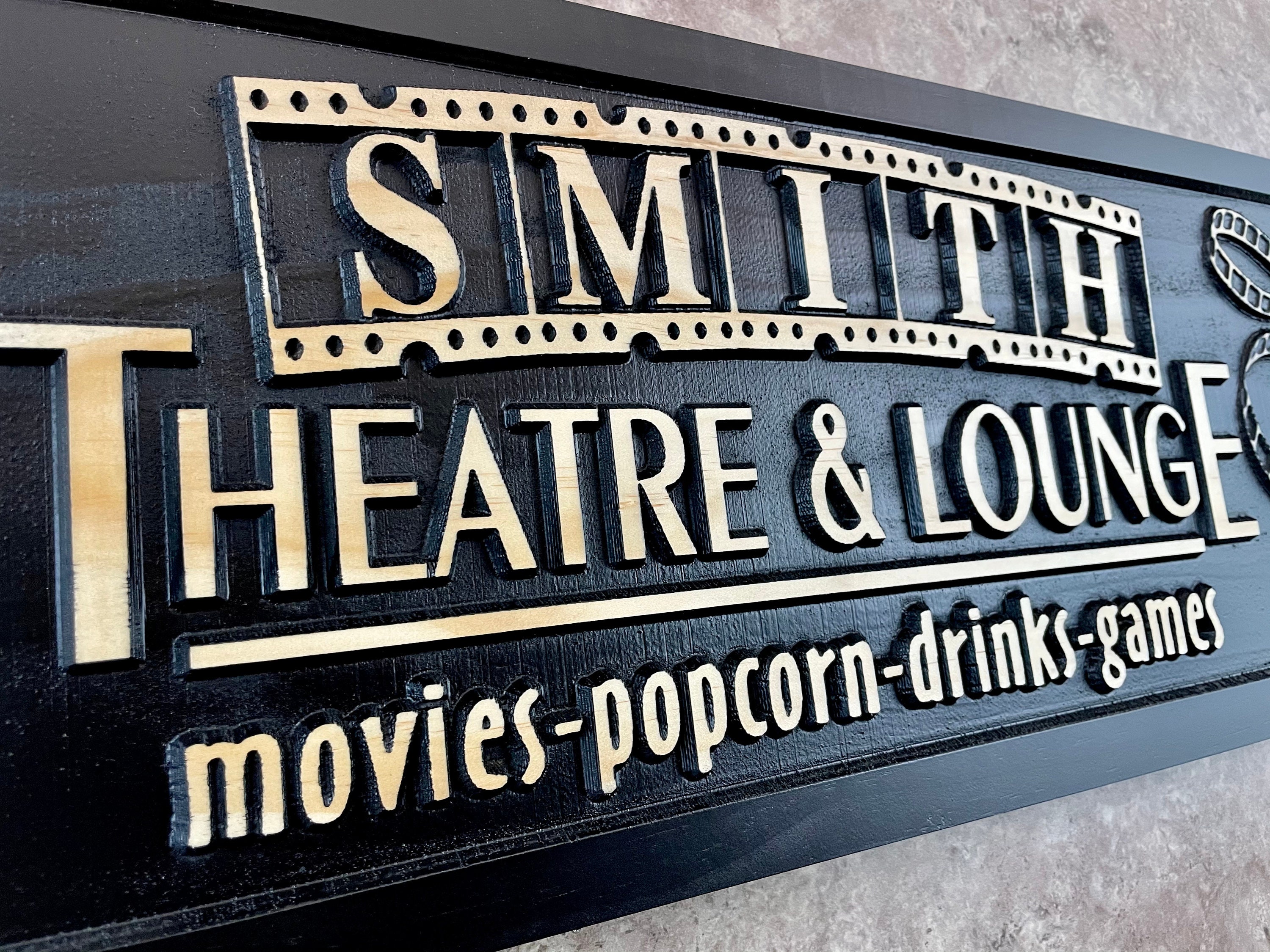 Custom Home Theater Sign Personalized Movie Theatre Room Decor - Etsy ...
