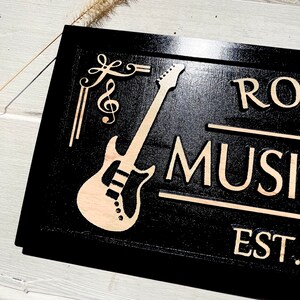Personalized Music Room Sign Custom Studio Sign Acoustic Guitar Sign ...