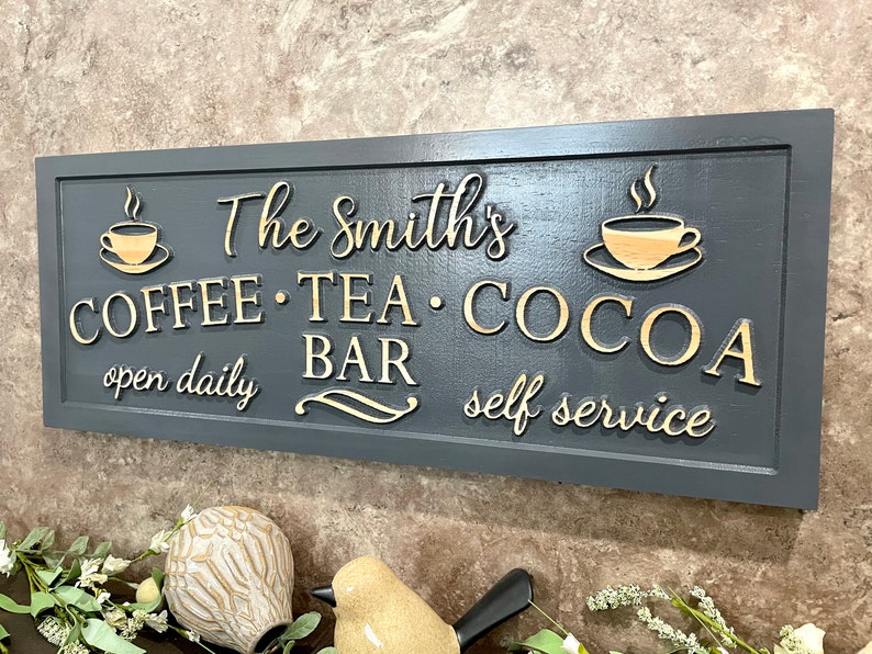 Custom Coffee Tea Cocoa Sign Coffee Bar Sign New Home Kitchen - Etsy