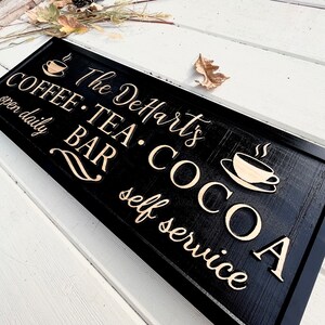 Custom Coffee Tea Cocoa Sign Coffee Bar Sign New Home Kitchen Decor ...