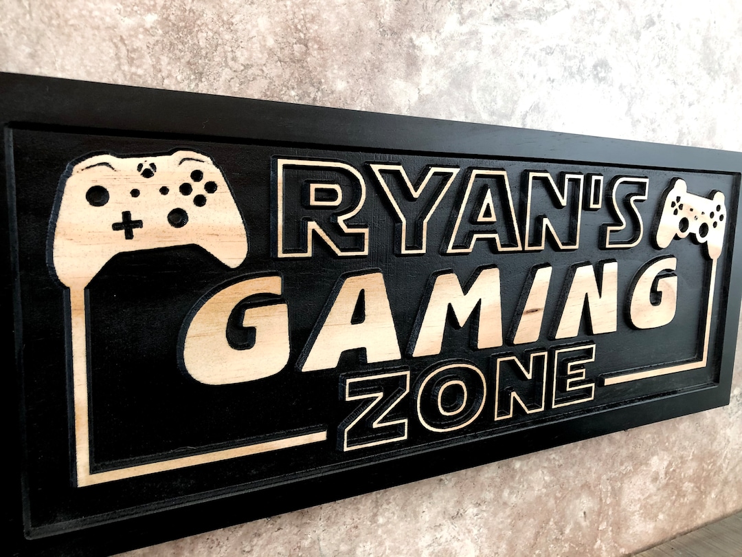 Personalized Gaming Room Sign, Custom Carved Wood Game Room Decor - Etsy