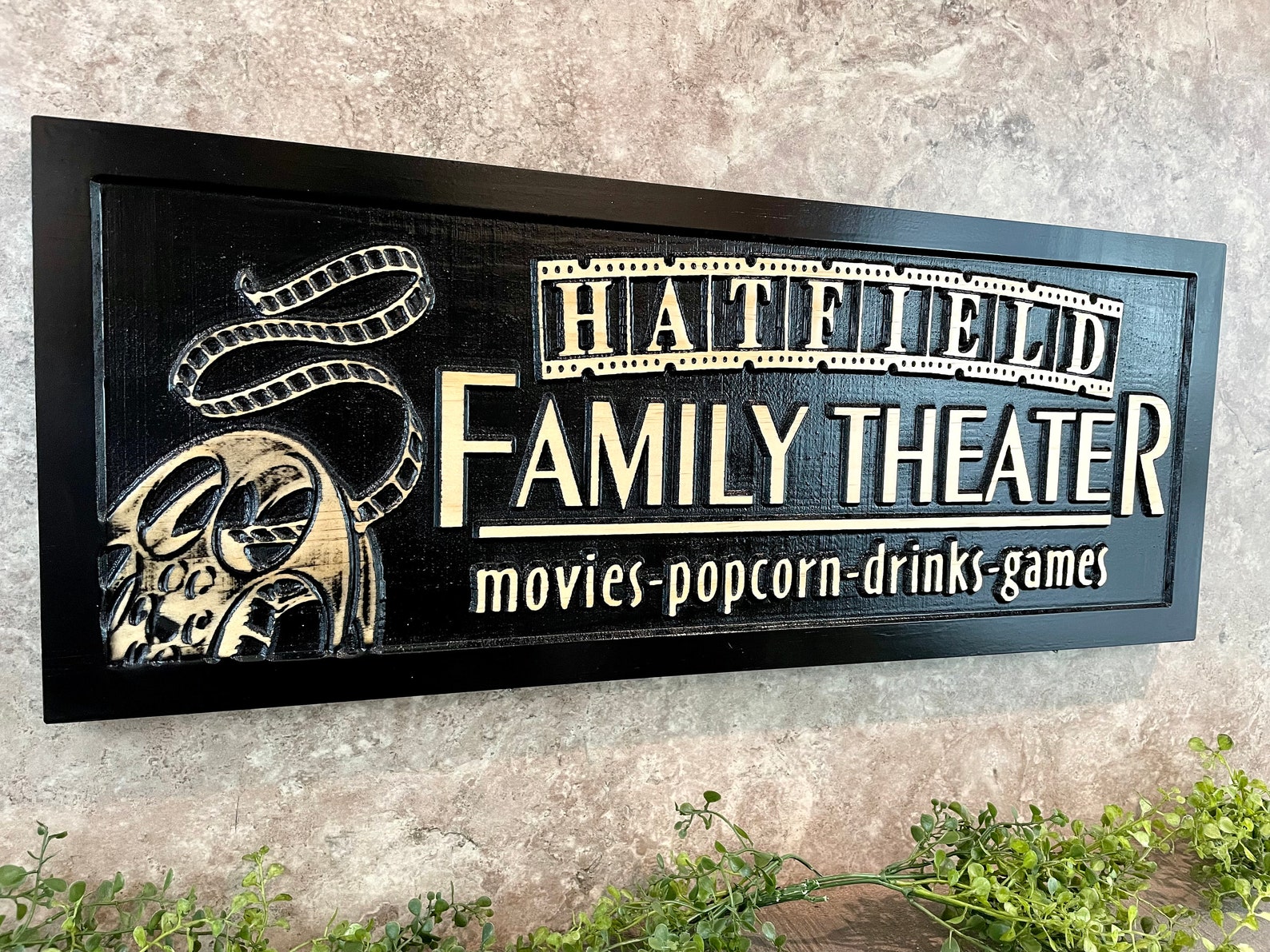 Custom Movie Theater Sign Personalized Family Theater Sign - Etsy