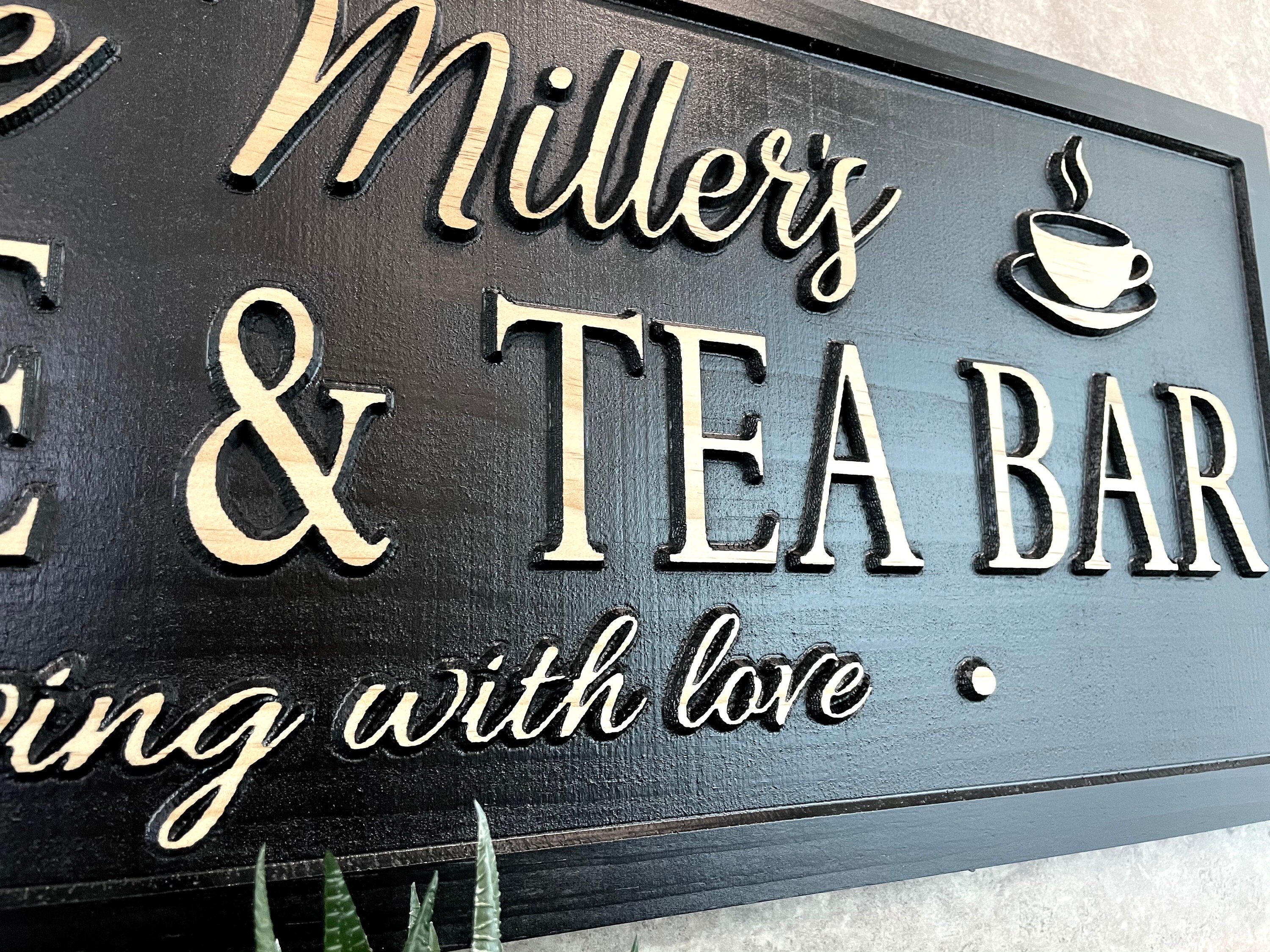 Personalized Coffee and Tea Bar Sign Coffee Tea Bar Kitchen | Etsy