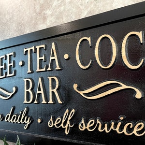 Coffee Tea Cocoa Bar Sign Custom Coffee Bar Sign Home Kitchen | Etsy