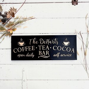 Custom Coffee Tea Cocoa Sign Coffee Bar Sign New Home Kitchen Decor ...