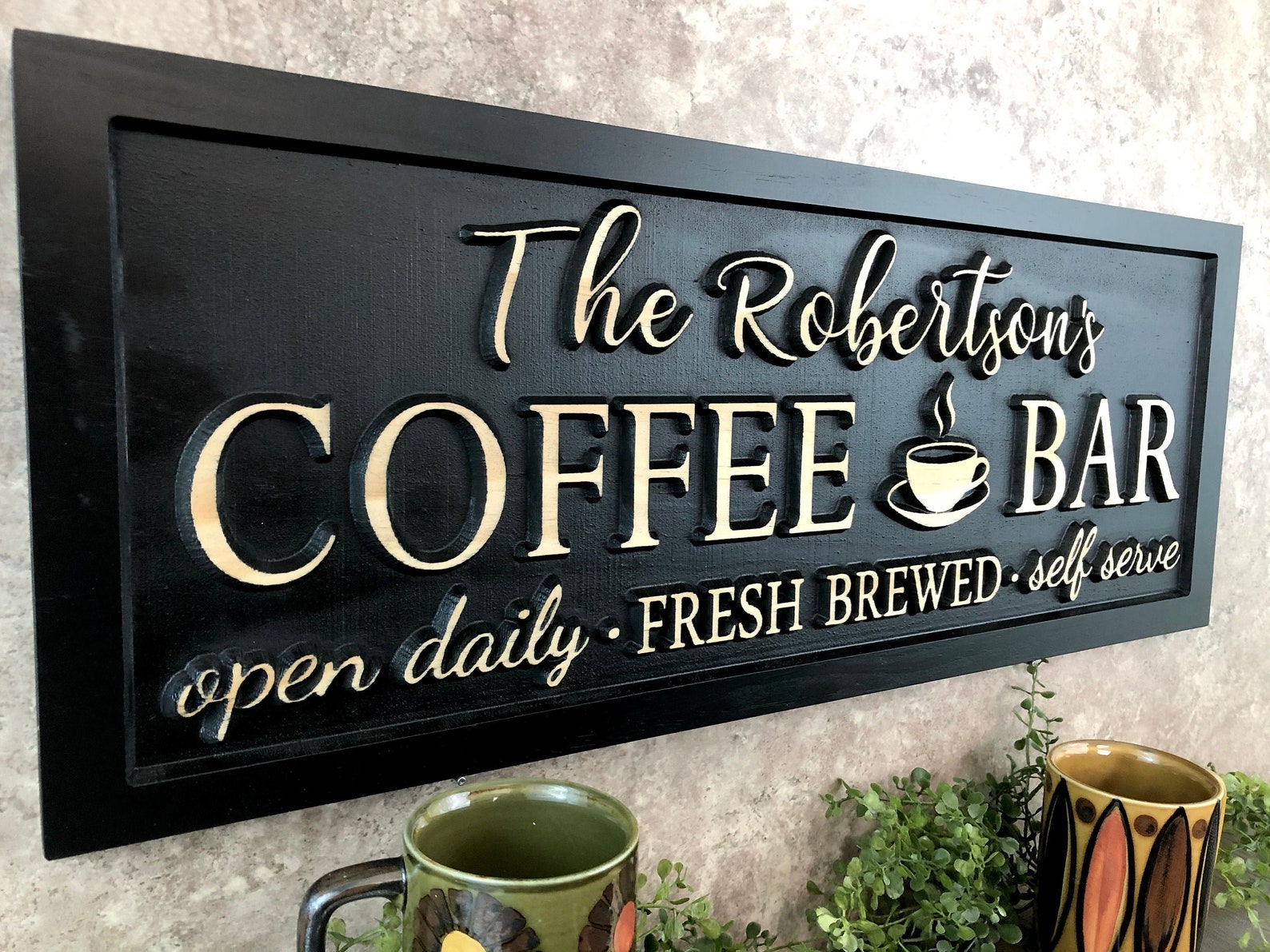 Personalized Coffee Bar Sign Custom Coffee Name Sign Home | Etsy