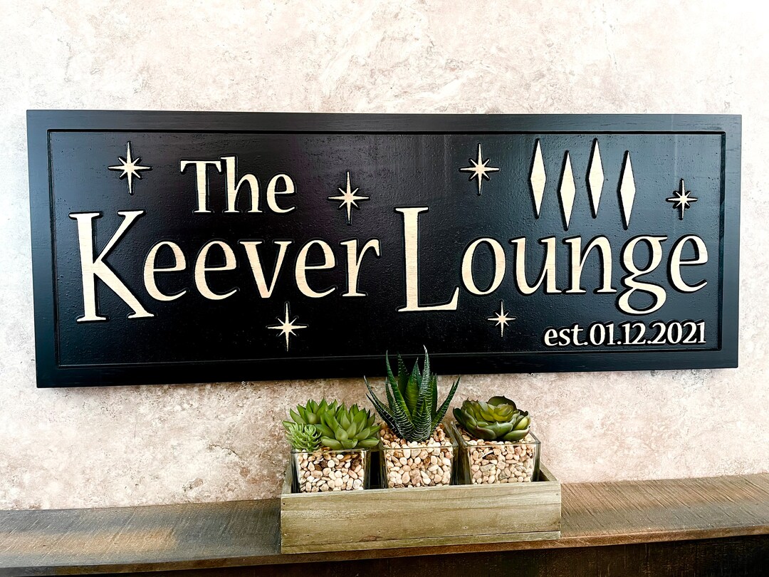 Custom Lounge Sign Retro Lounge Signs Bar Game Room Sign for Home Decor ...