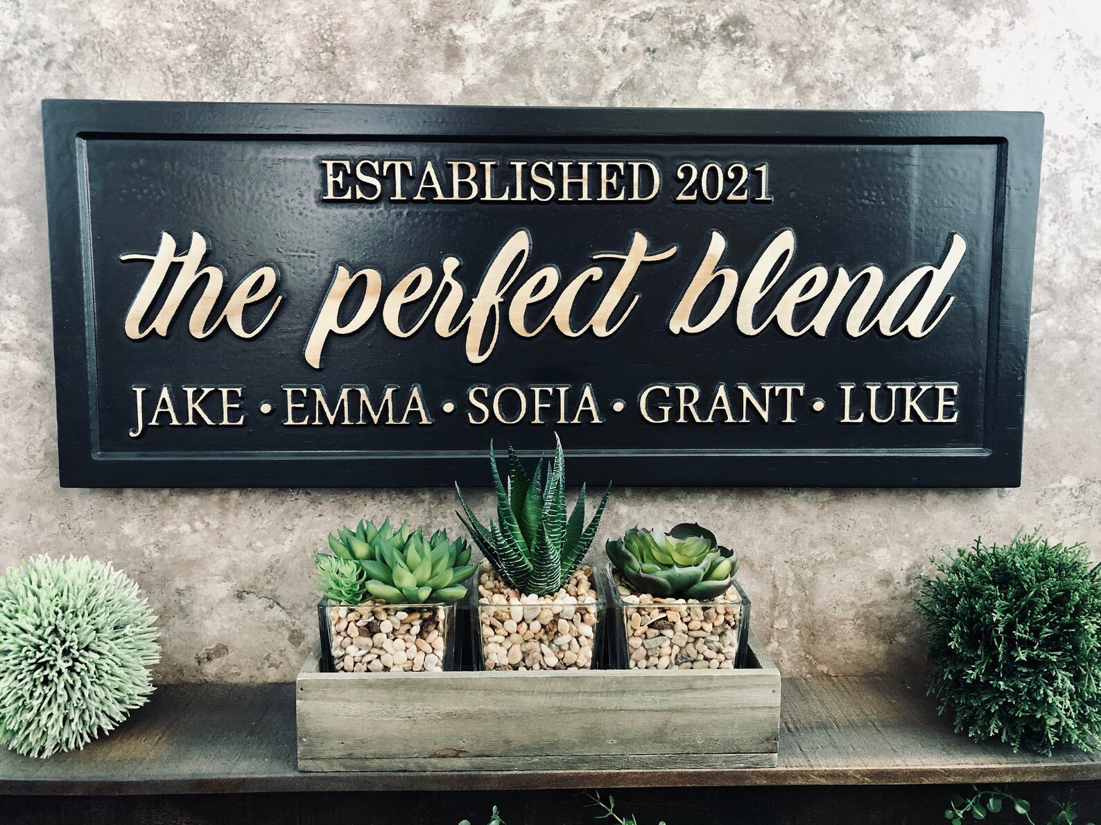 The Perfect Blend Sign Personalized Blended Family Name Sign - Etsy