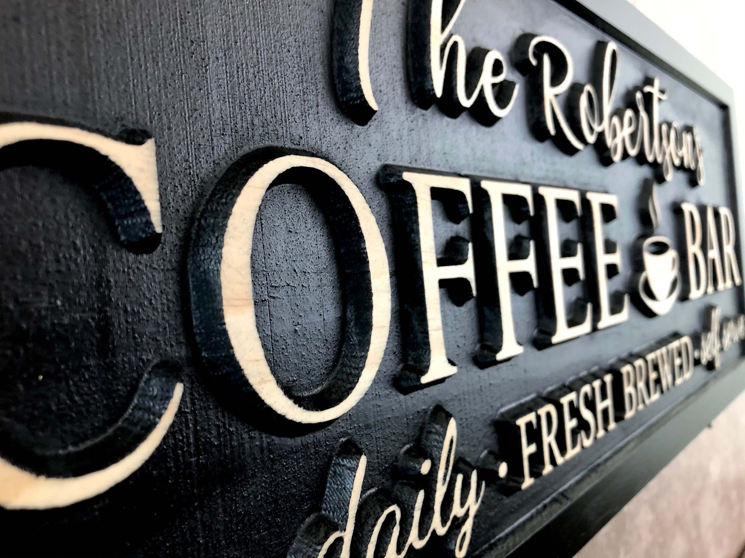 Personalized Coffee Bar Sign Custom Coffee Name Sign Home | Etsy