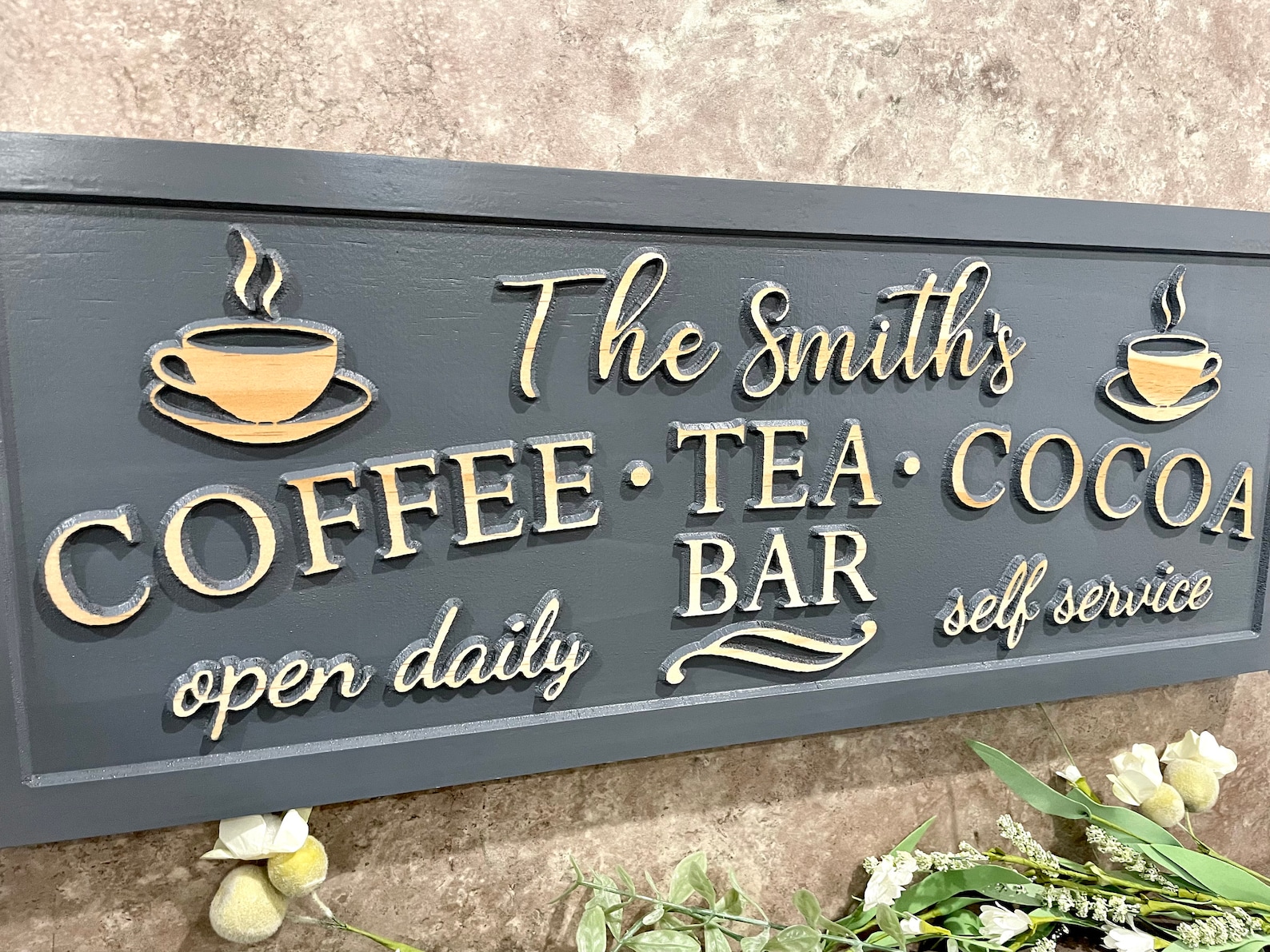Custom Coffee Tea Cocoa Sign Coffee Bar Sign New Home Kitchen - Etsy