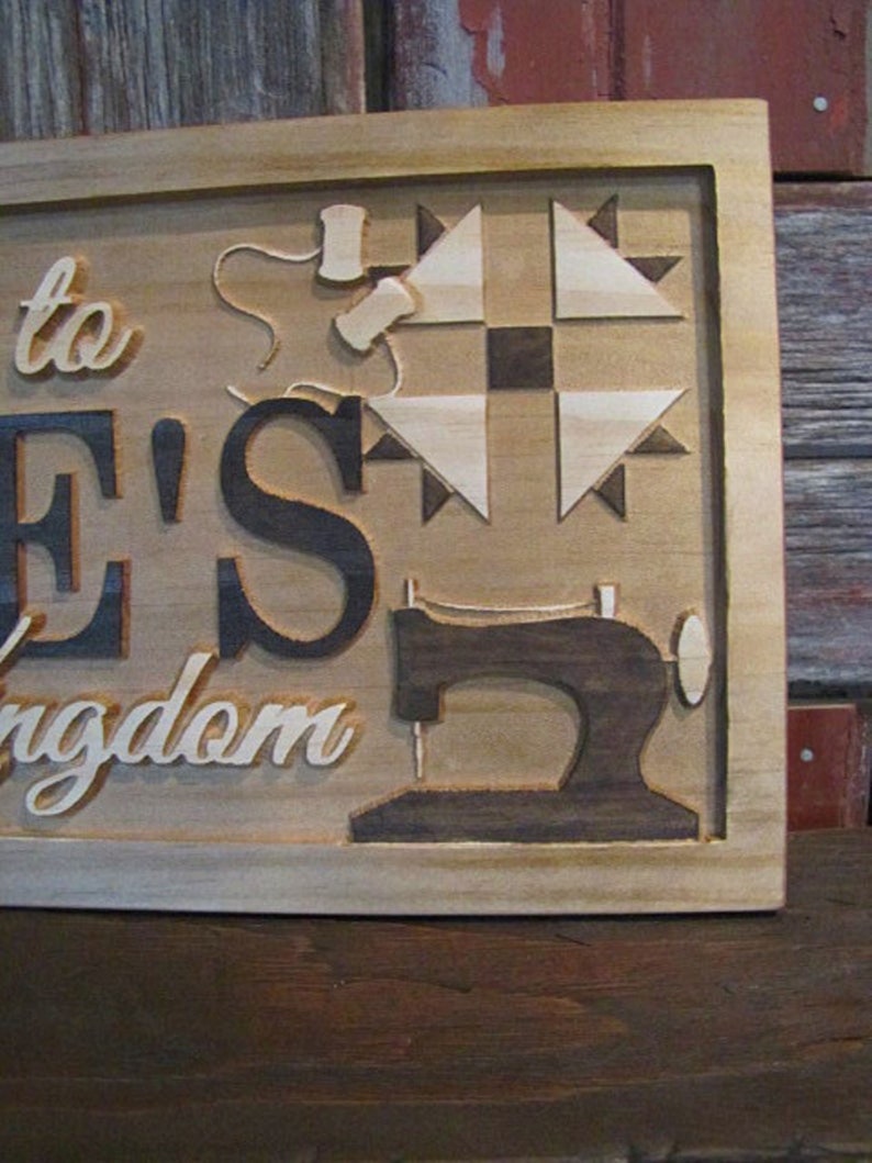 Personalized sewing and quilting room signs wood Name sign | Etsy
