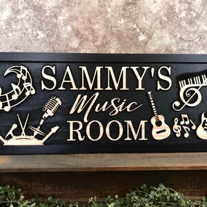 Custom Music Room Sign for Music Studio Fathers Day Gift for Dad Band ...