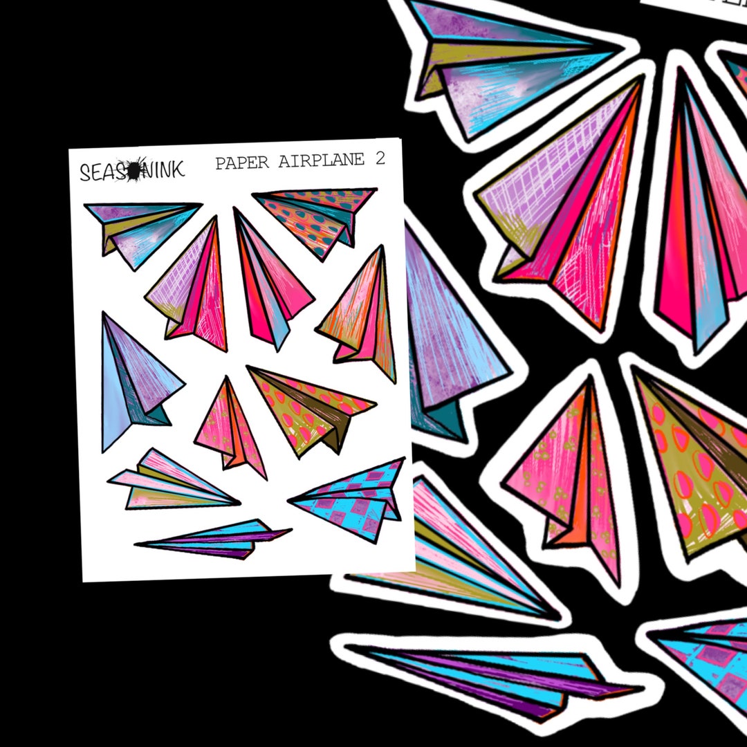 Paper Airplane 2 Sticker Sheet | Planner Tn Happy Planners Travel ...