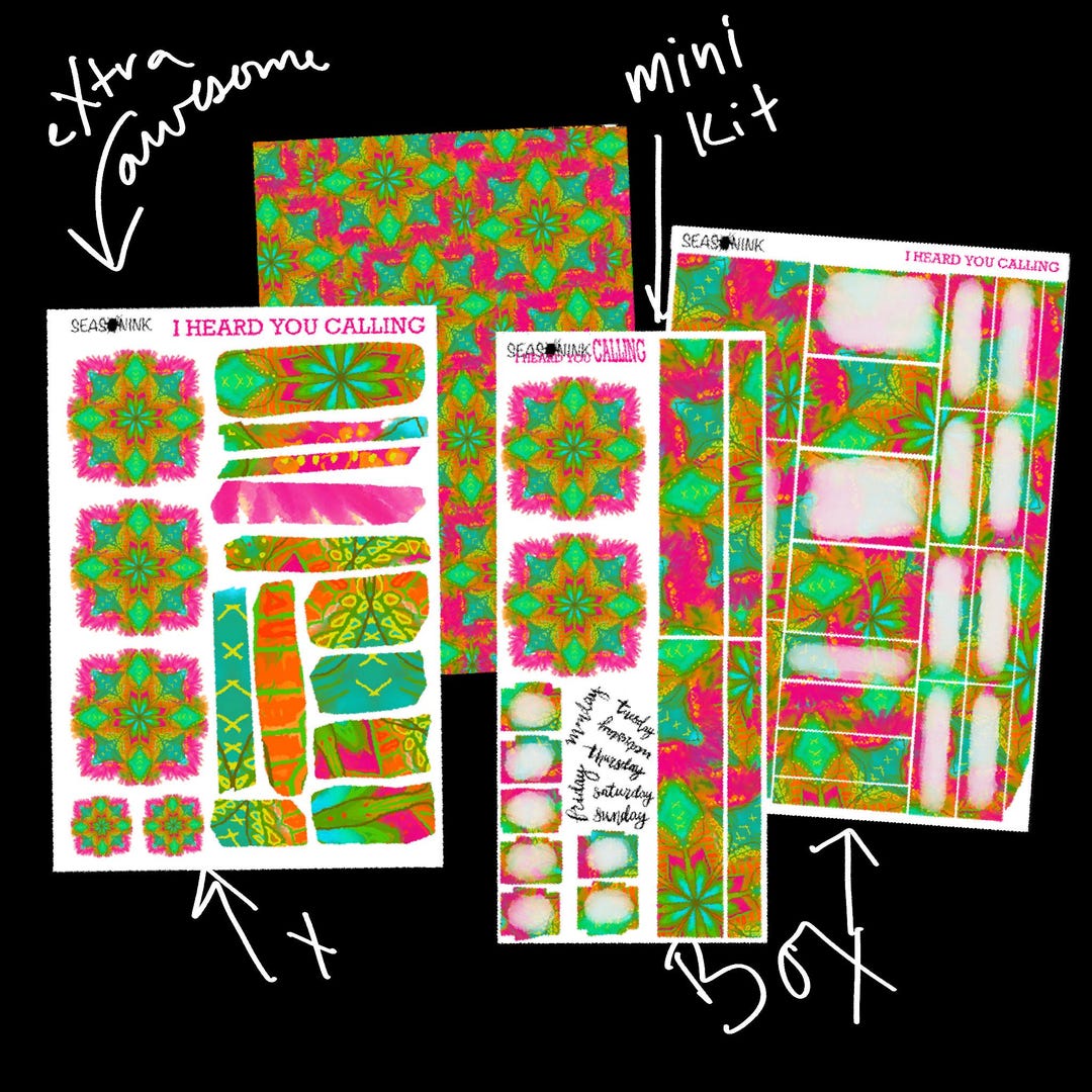 I Heard You Calling + Kaleidoscope TS || Sticker Sheet | Hobonichi and ...