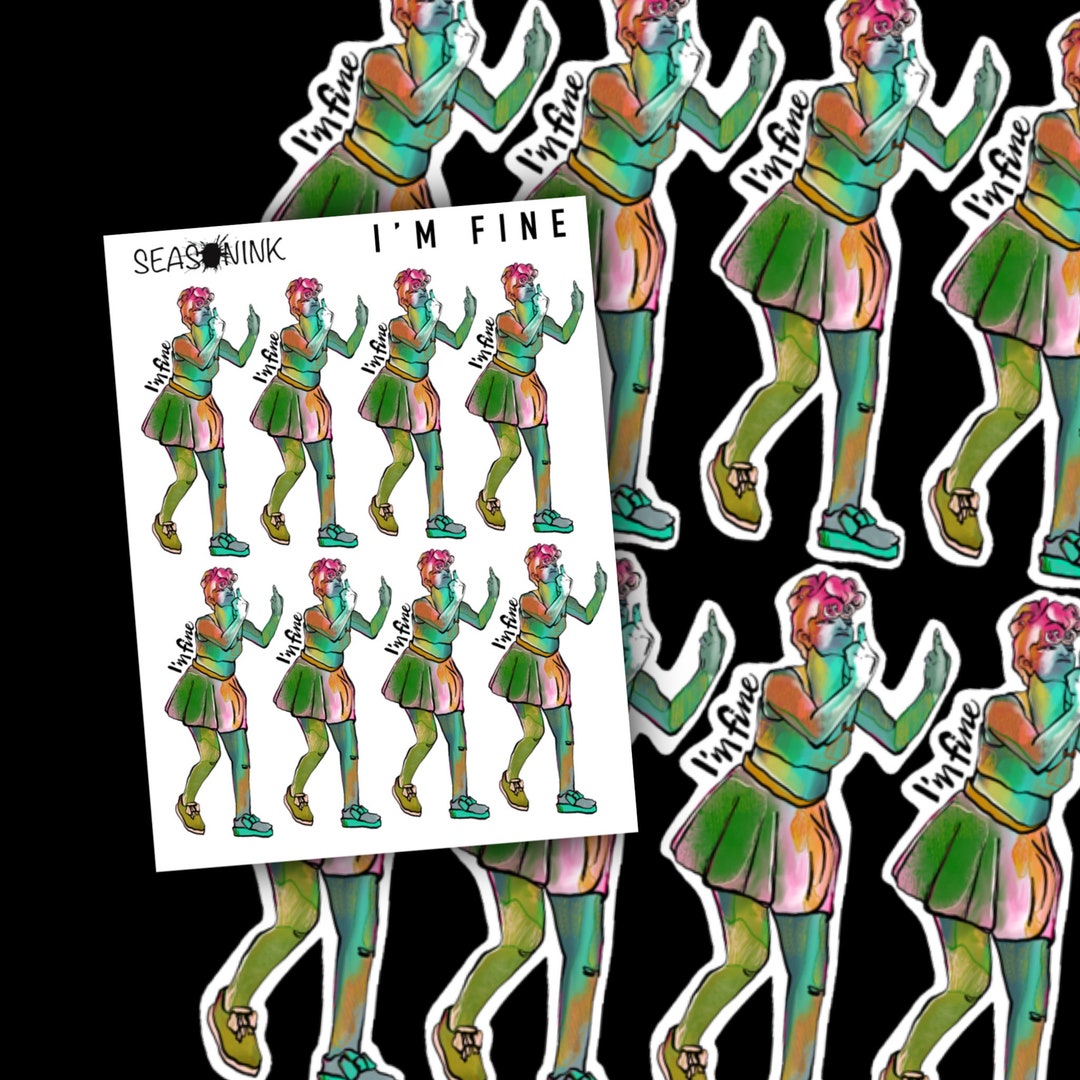 I'm FINE |planner Stickers | Sticker Sheet | Planner TN Happy Planners ...