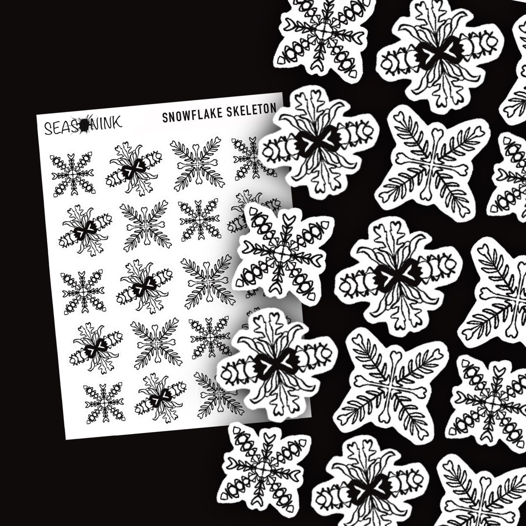 Snowflake Skeleton Sticker Sheet Planner TN Happy Planners Travel ...