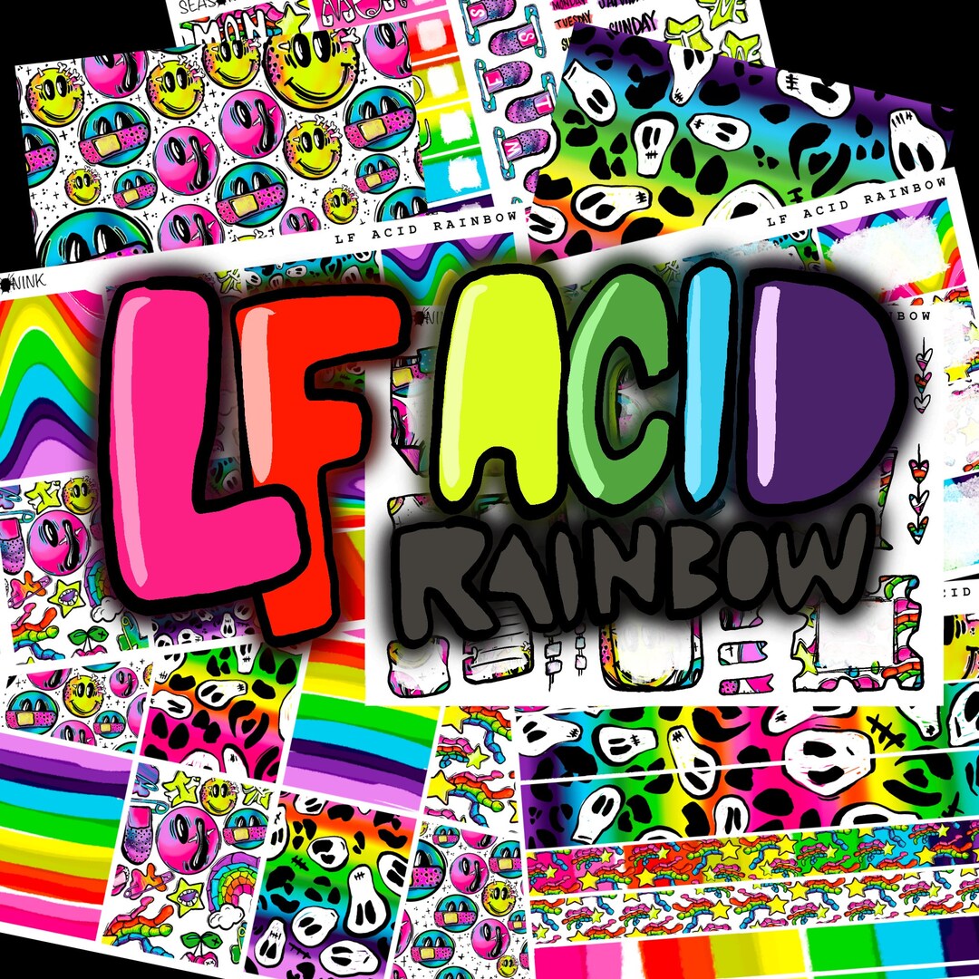 LF ACID RAINBOW - Ground Zero Journal/ Planner Sticker Kit Boxes Date ...