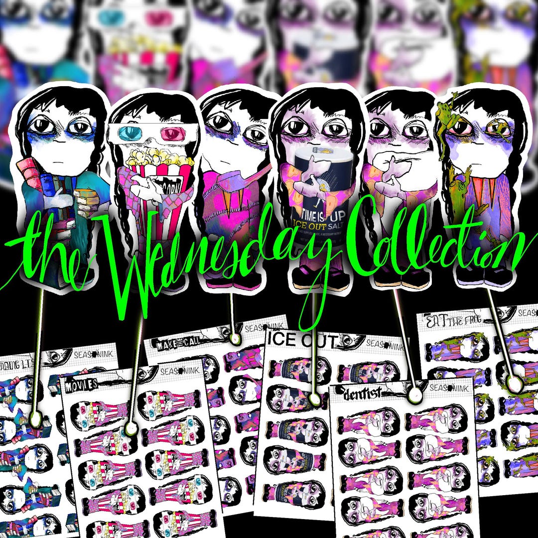 Wednesday Collection Sticker Sheet | Planner, Journal Stickers - Etsy