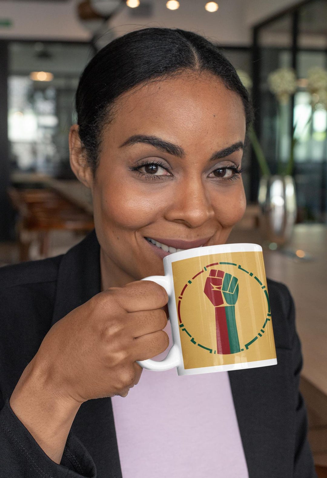 Mug With Raised Fist Design 11oz/15oz/ Black History Month Mug ...