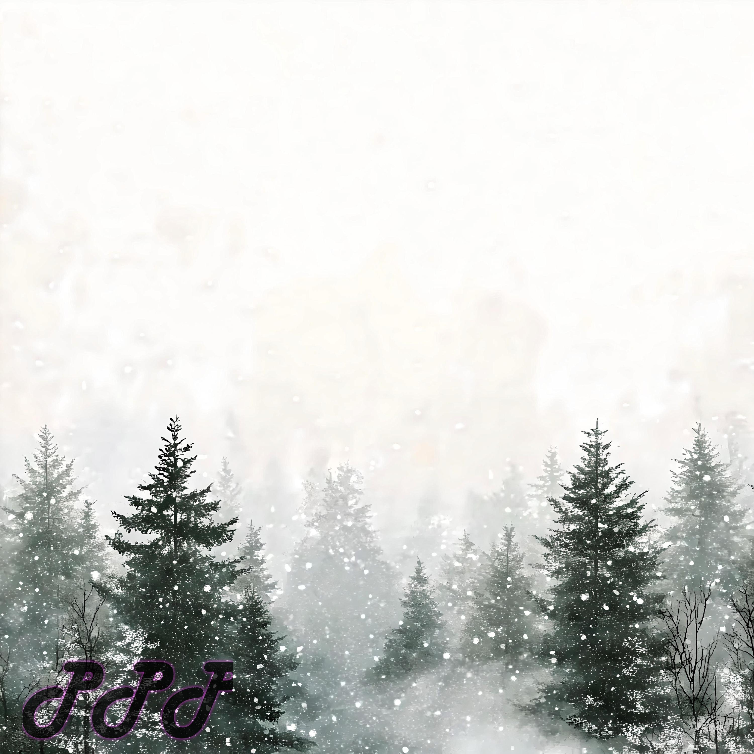 Winter's Embrace Snowy Pine Forest Landscape Bundle Wall Art Poster ...