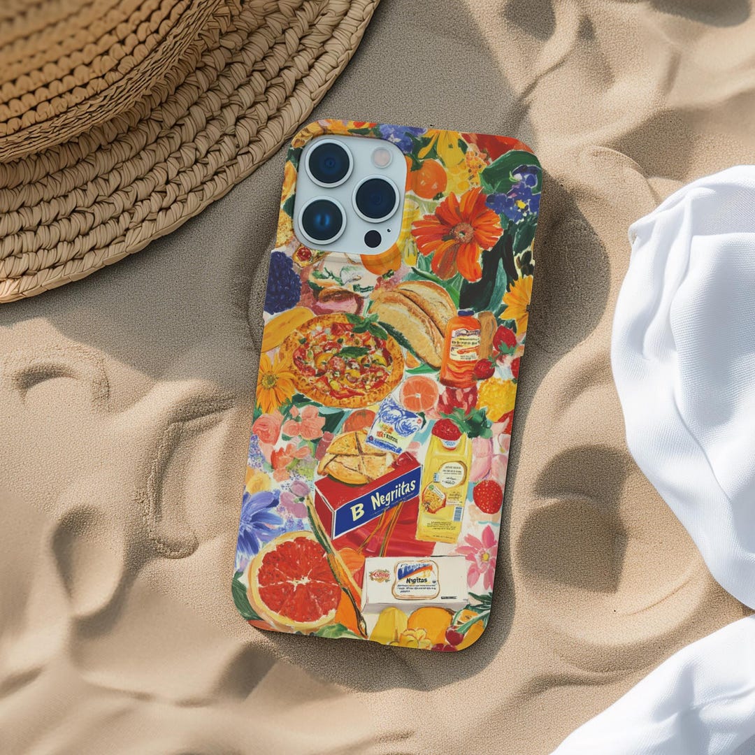 Summer European Foody Collage Phone Case, Cute Italian Style Tough Case ...