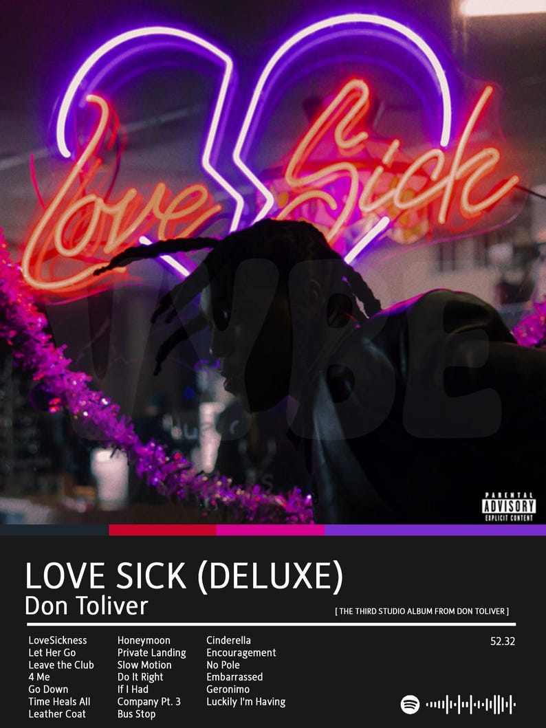 Love Sick - Don Toliver - Album Cover - Poster - Etsy