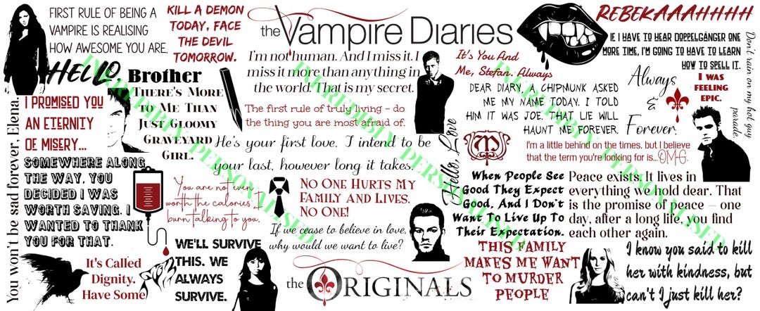 The Vampire Diaries Digital File Mug Wrap SVG, PNG, PDF, Jpg - Etsy