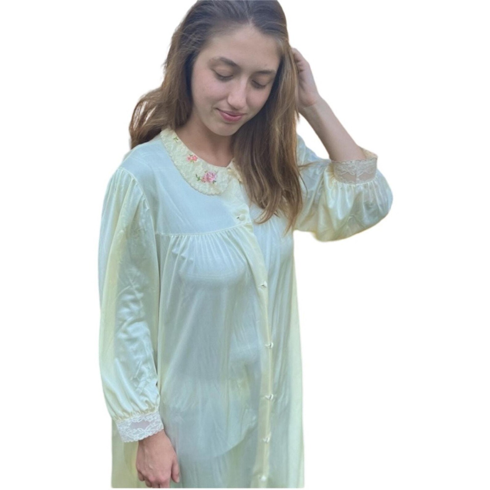 1970s Lorraine Nylon Button-down Gown - Etsy