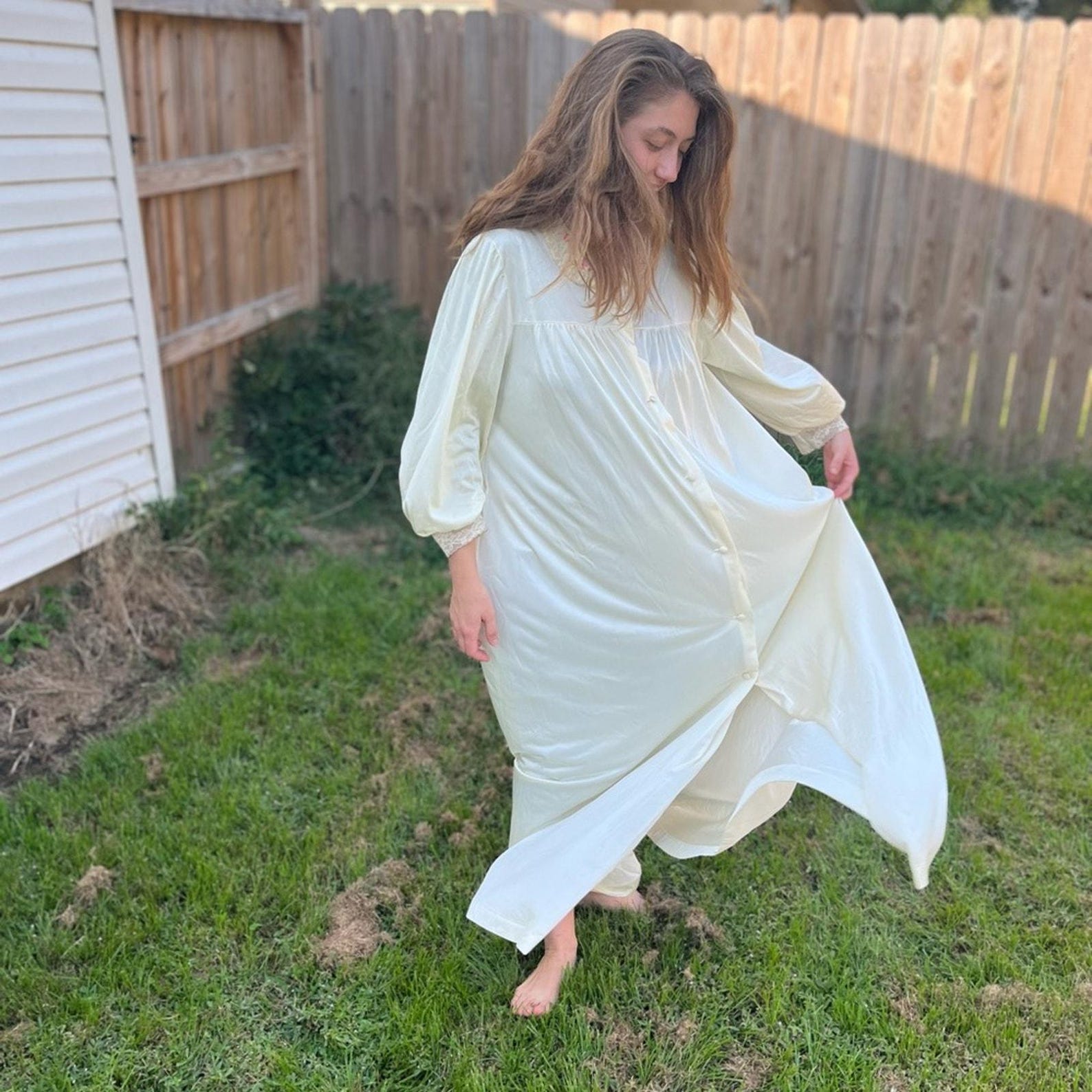 1970s Lorraine Nylon Button-down Gown - Etsy