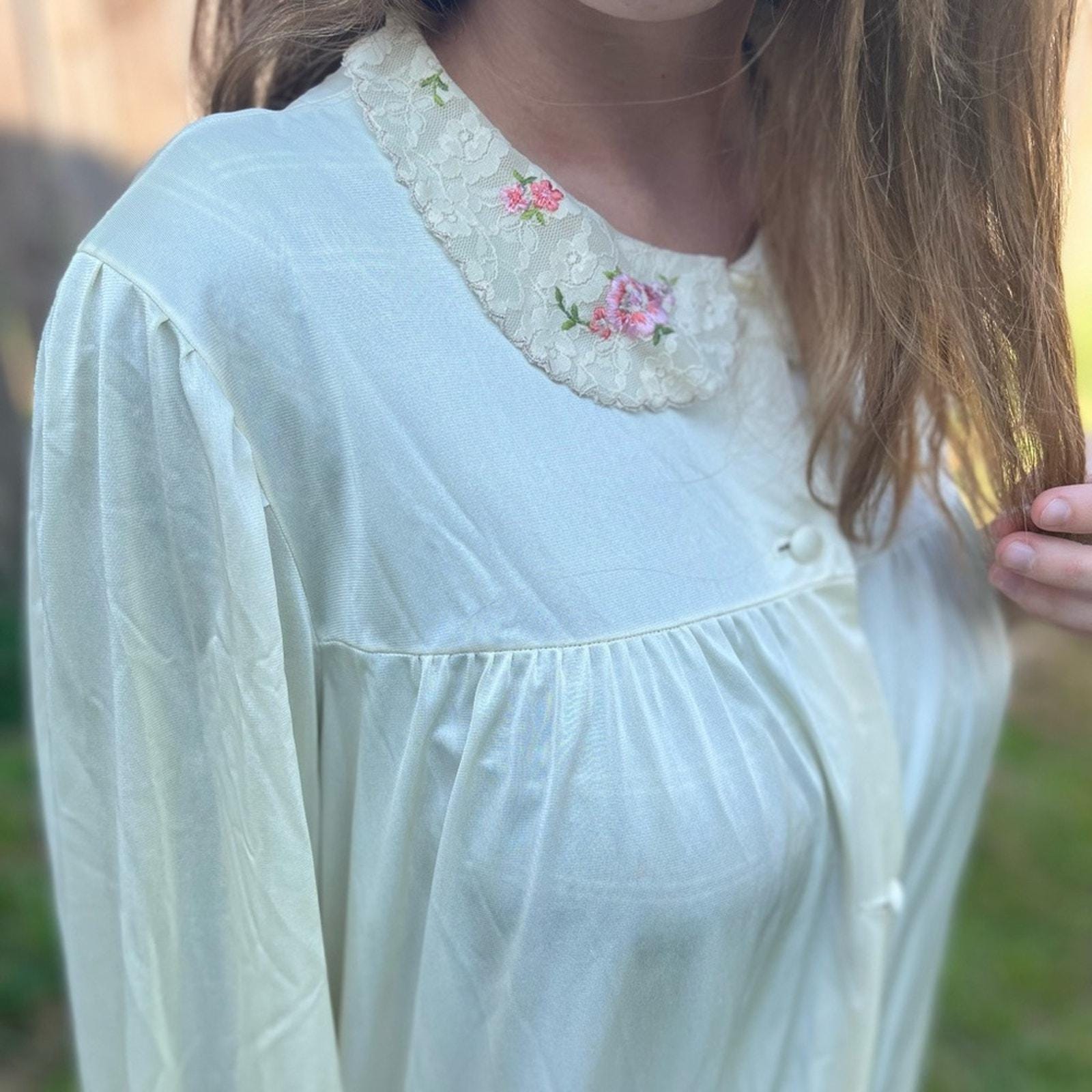 1970s Lorraine Nylon Button-down Gown - Etsy