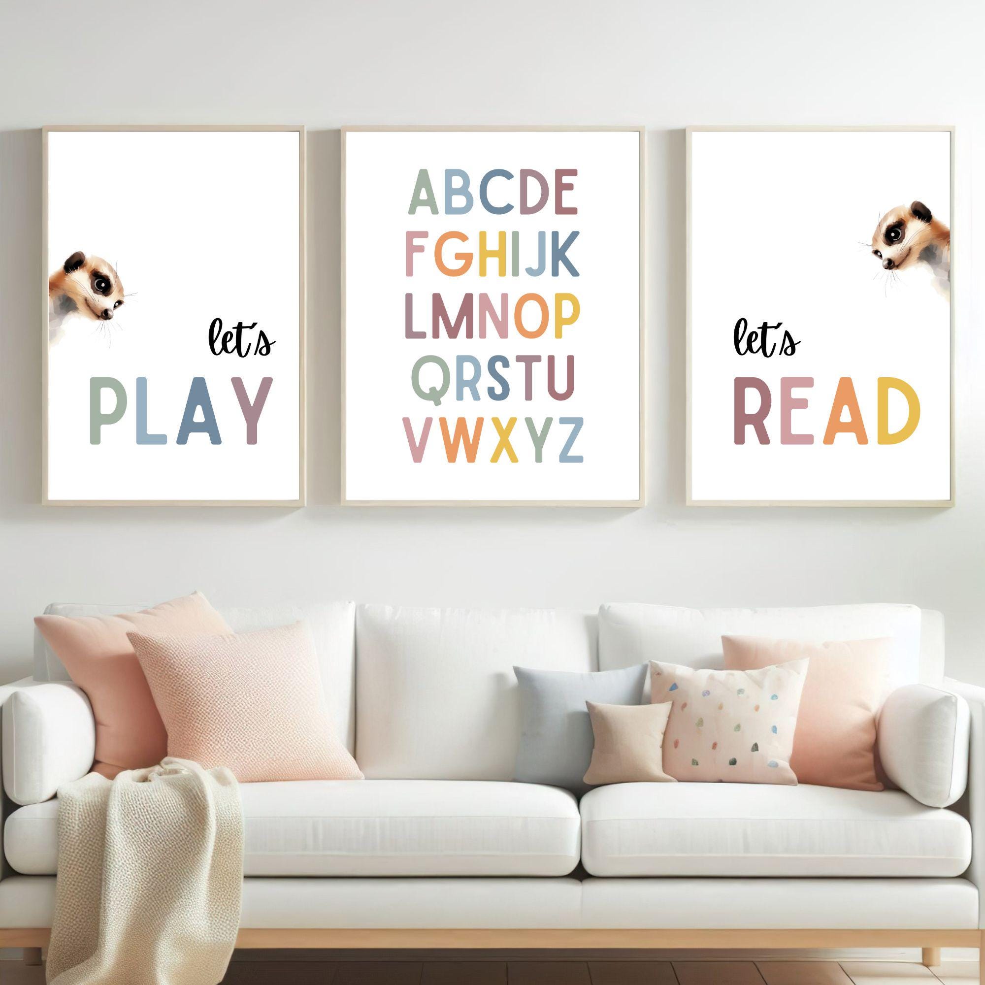 Reading Corner Poster Set: Classroom Decor With Rainbow Alphabet and ...