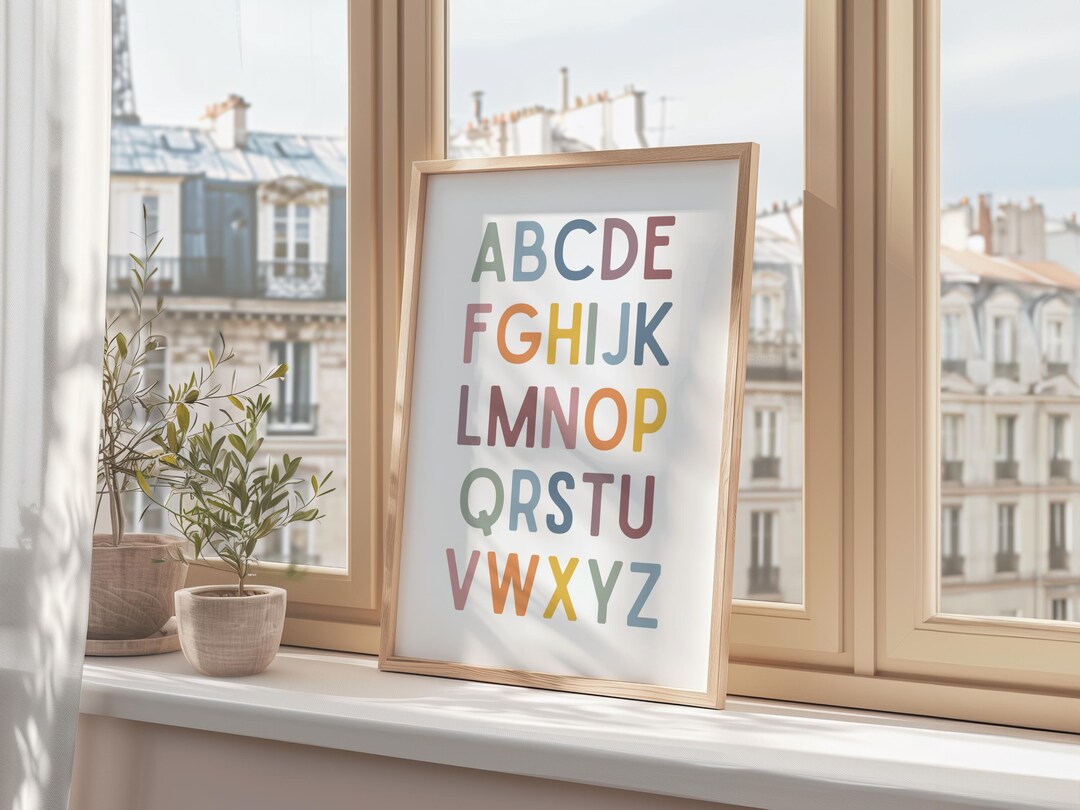 Colorful Alphabet Poster: ABC Classroom Decor in Rainbow Colors ...
