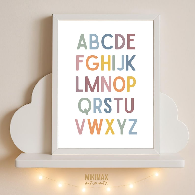 Colorful Alphabet Poster: ABC Classroom Decor in Rainbow Colors ...