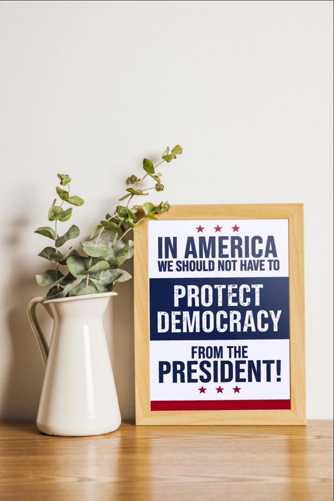 Protect Democracy Protest Sign for March, Anti Trump Yard Sign ...