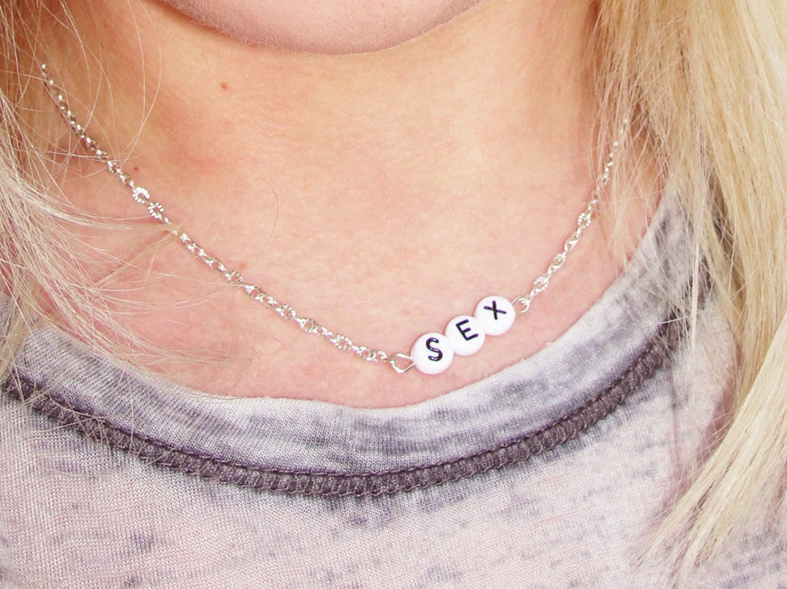 Silver White And Black Sex Chain Necklace T Idea Have One Etsy