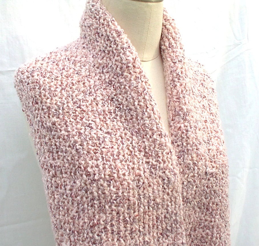 Nubby Textured Tweed Pink Wool Blend Infinity Scarf - Etsy