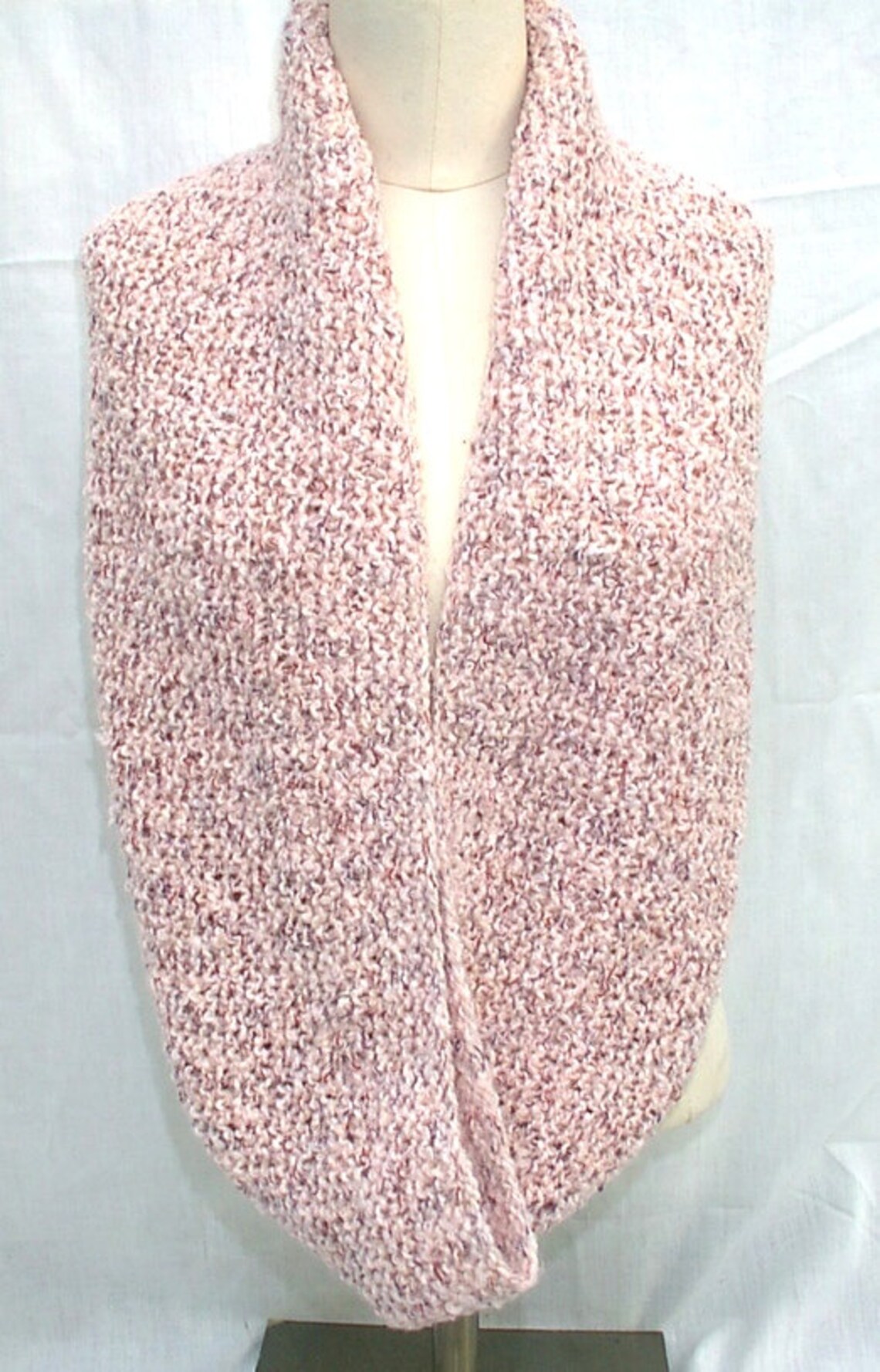 Nubby Textured Tweed Pink Wool Blend Infinity Scarf - Etsy