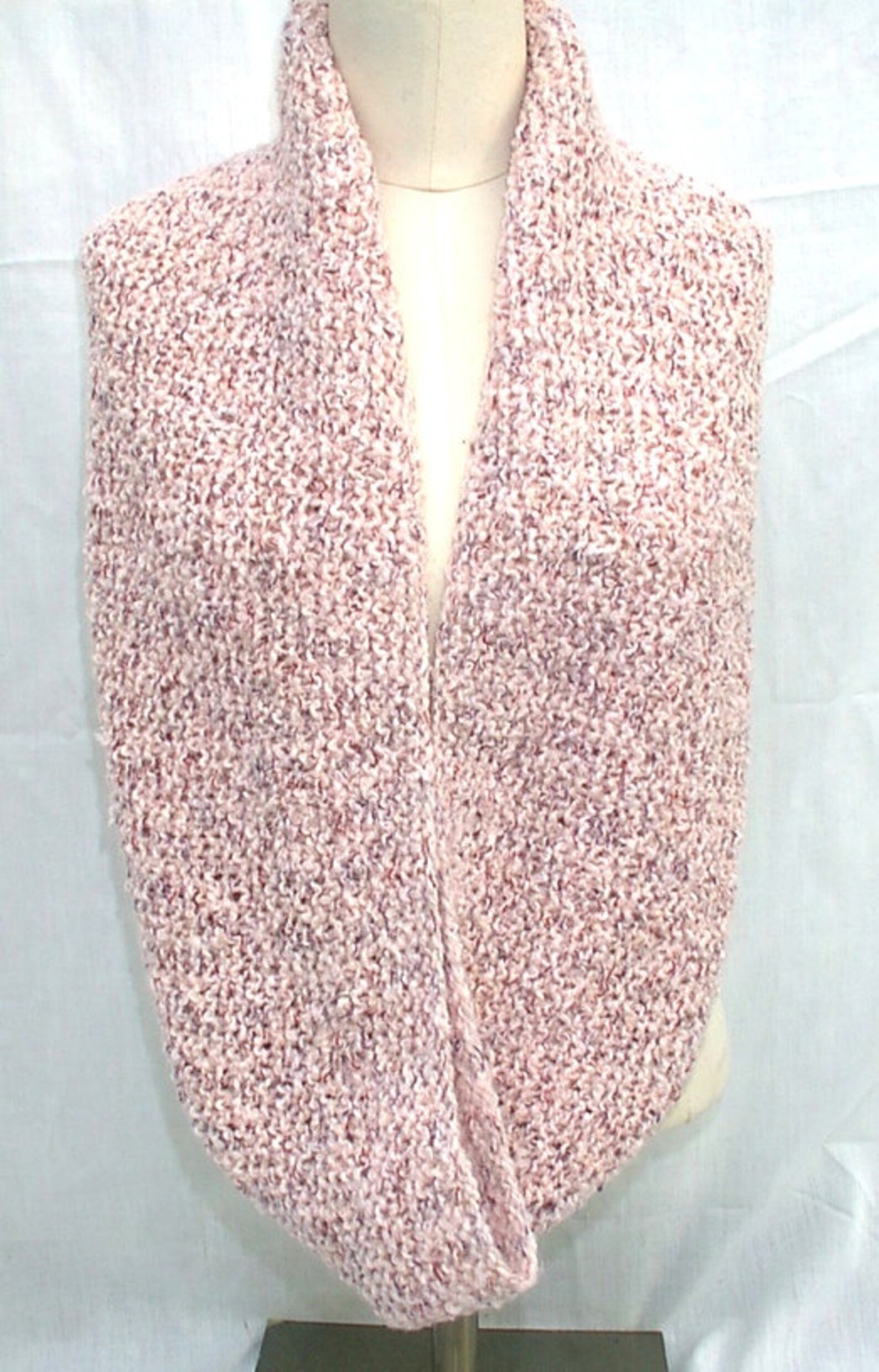 Nubby Textured Tweed Pink Wool Blend Infinity Scarf - Etsy