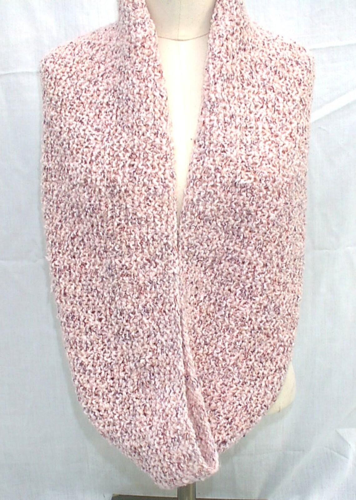 Nubby Textured Tweed Pink Wool Blend Infinity Scarf - Etsy