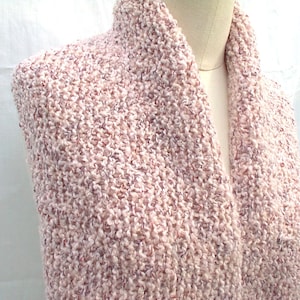 Nubby Textured Tweed Pink Wool Blend Infinity Scarf - Etsy