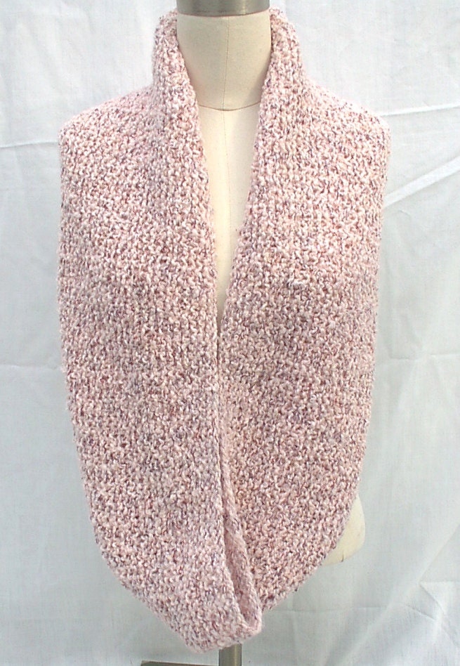Nubby Textured Tweed Pink Wool Blend Infinity Scarf - Etsy
